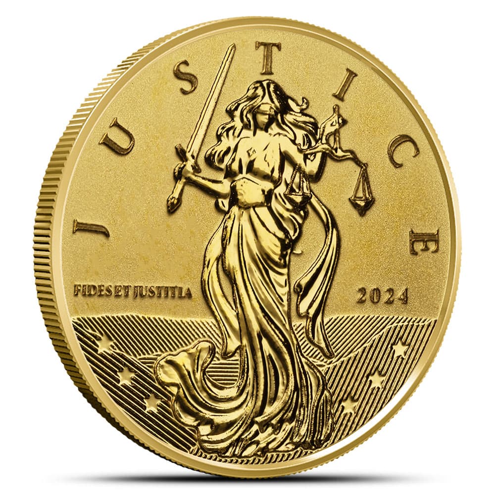 BGASC - 2024 1/10 oz Proof Gibraltar Gold Lady Justice Coin