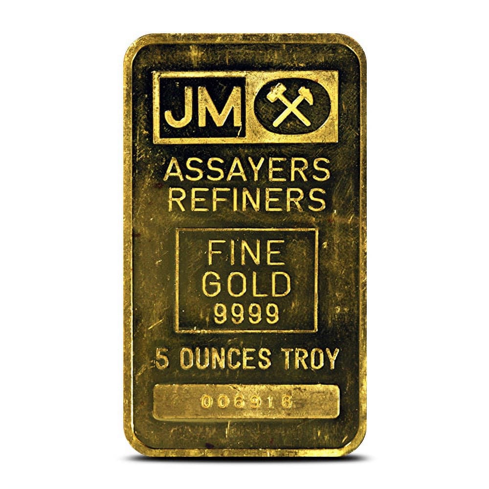 JM Bullion - 5 oz Johnson Matthey Gold Bar (Secondary Market)